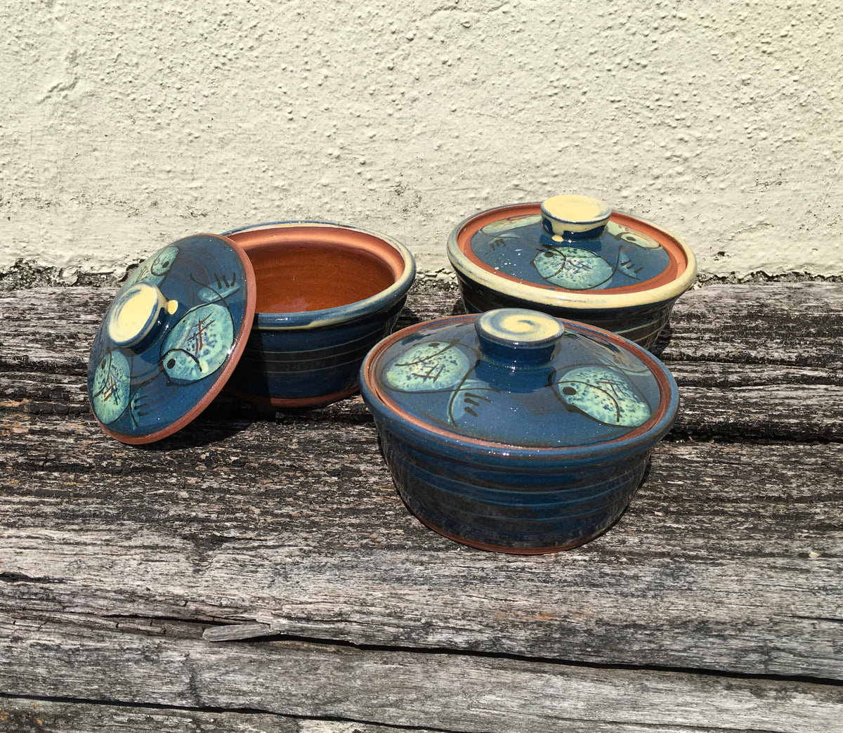 Dark Blue Fat Fish Lidded Sugar Pot – Tyrii Pottery