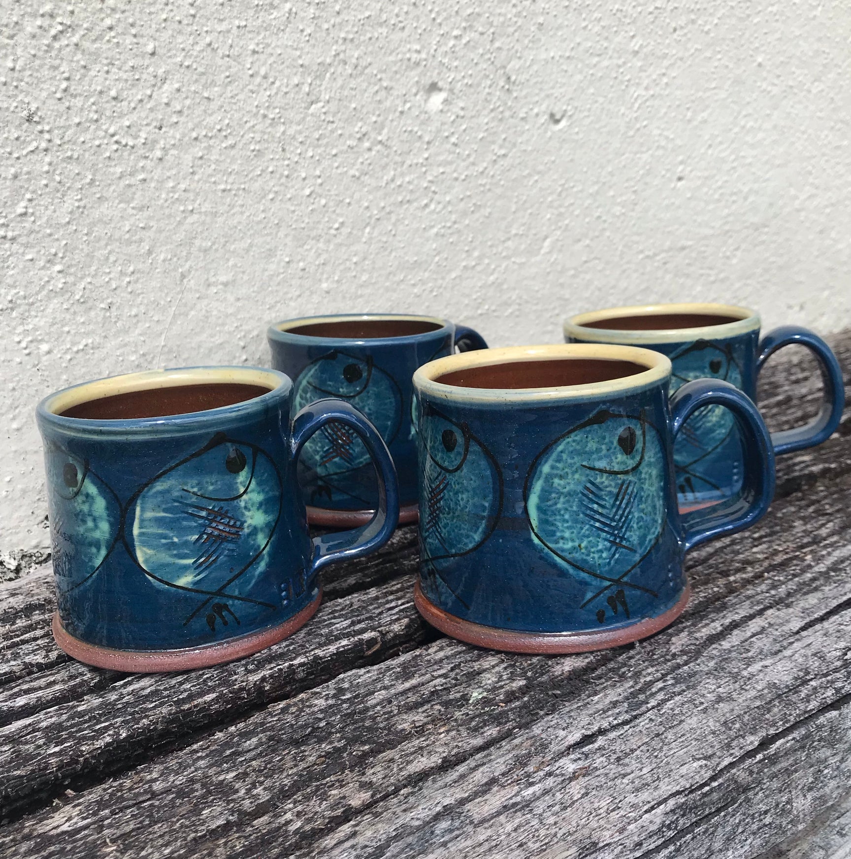 Dark Blue Fat Fish Mug – Tyrii Pottery