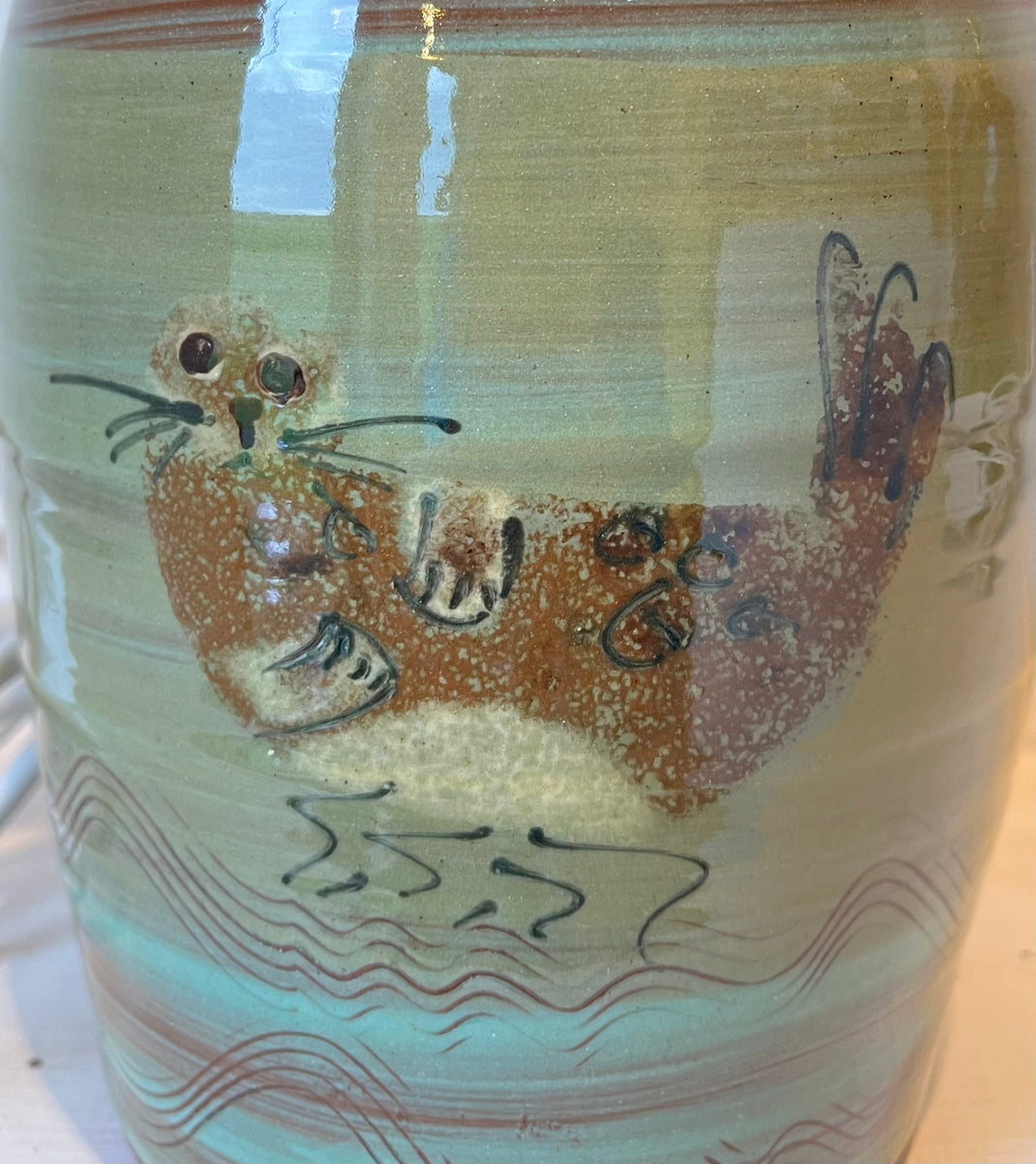 Turquoise Seal Lampbase – Tyrii Pottery