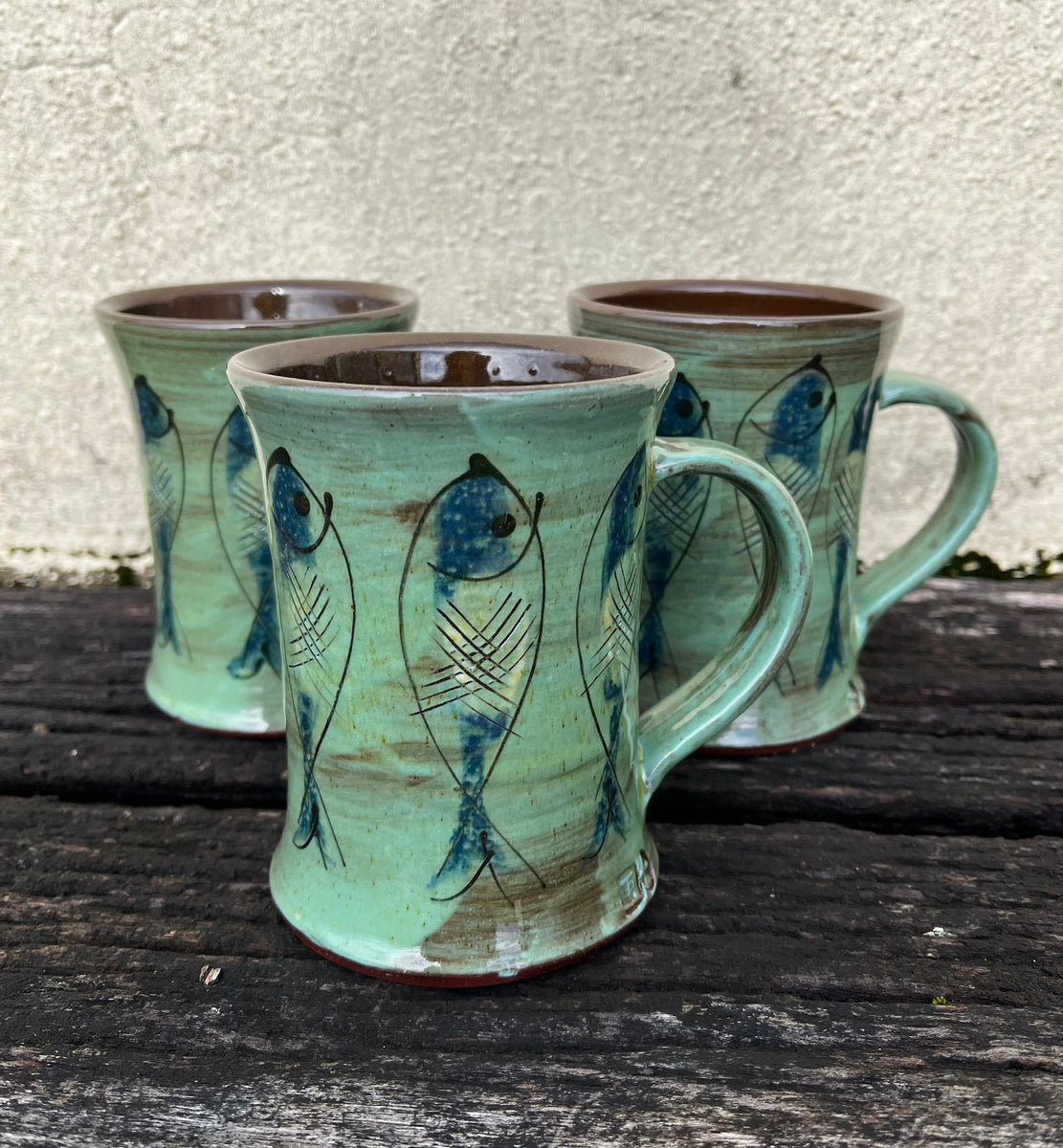 Turquoise Fish Tankard – Tyrii Pottery