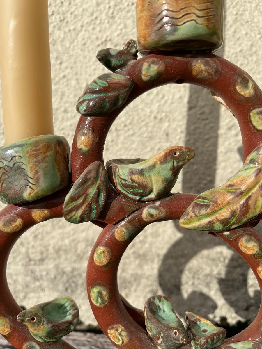 Birdie Candelabra – Tyrii Pottery